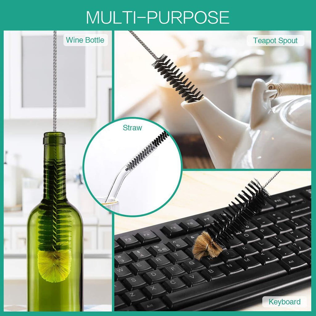 Herrnalise Utility Bottle Cleaning Brush Set Long Handle Thin Small Big ...