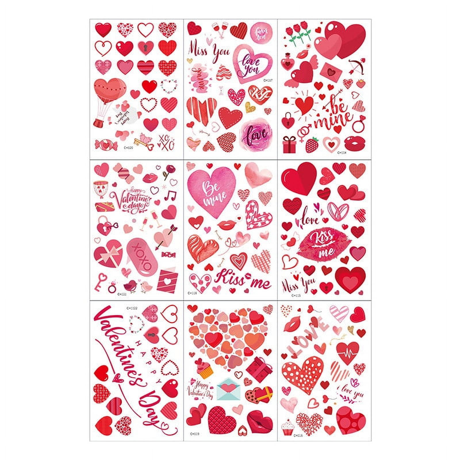 Herrnalise Valentine's Day Window Cling Stickers Decorations,Removable ...