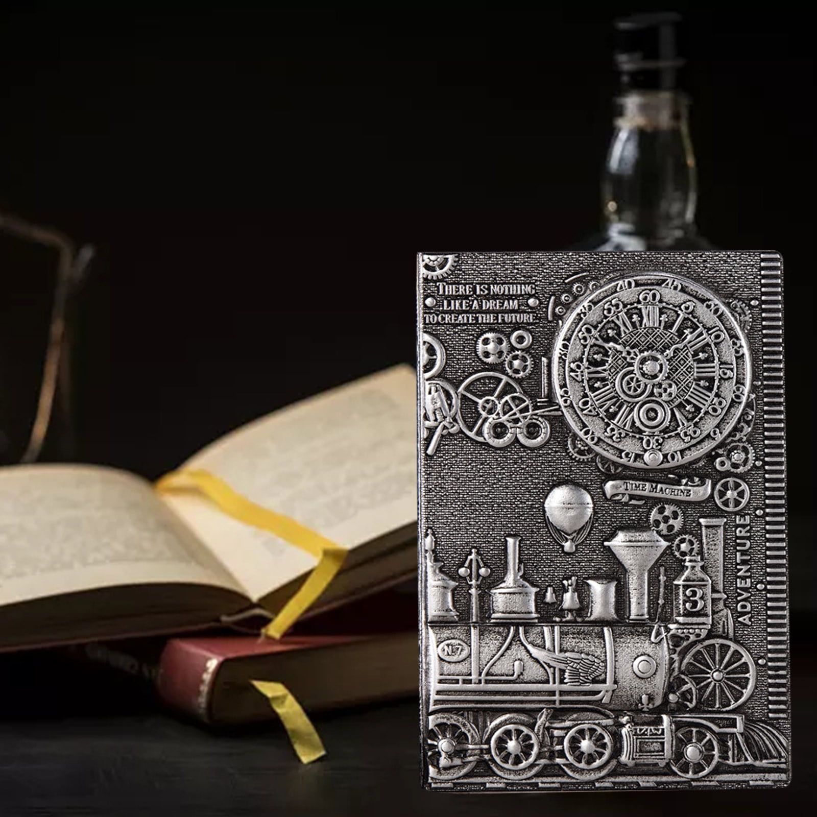 Herrnalise Vintage Train Embossed Leather Writing Journal Notebook with ...