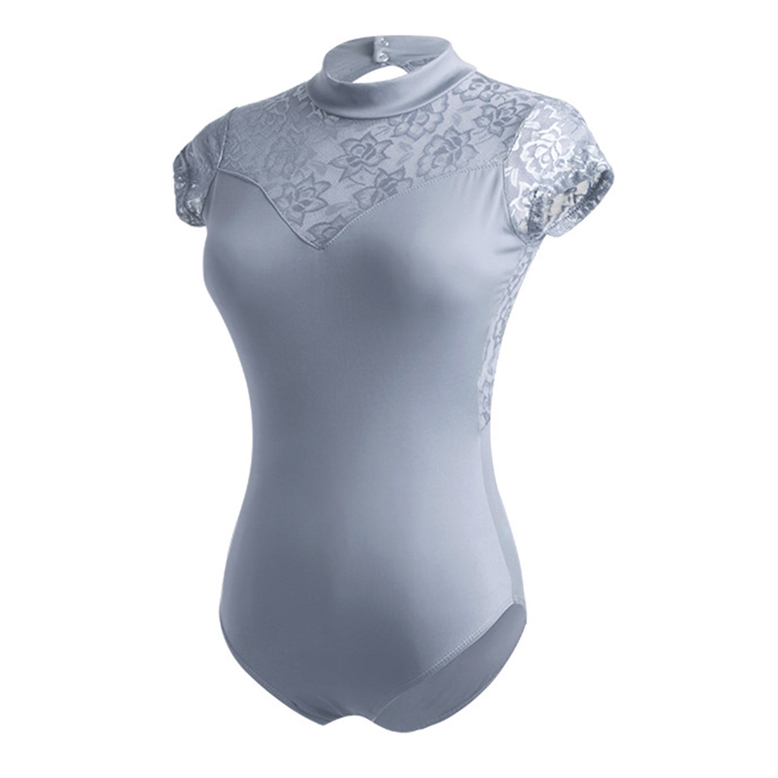 Herrnalise Women Ballet Lace Short Sleeve Dance Leotard Tank, Hollow ...