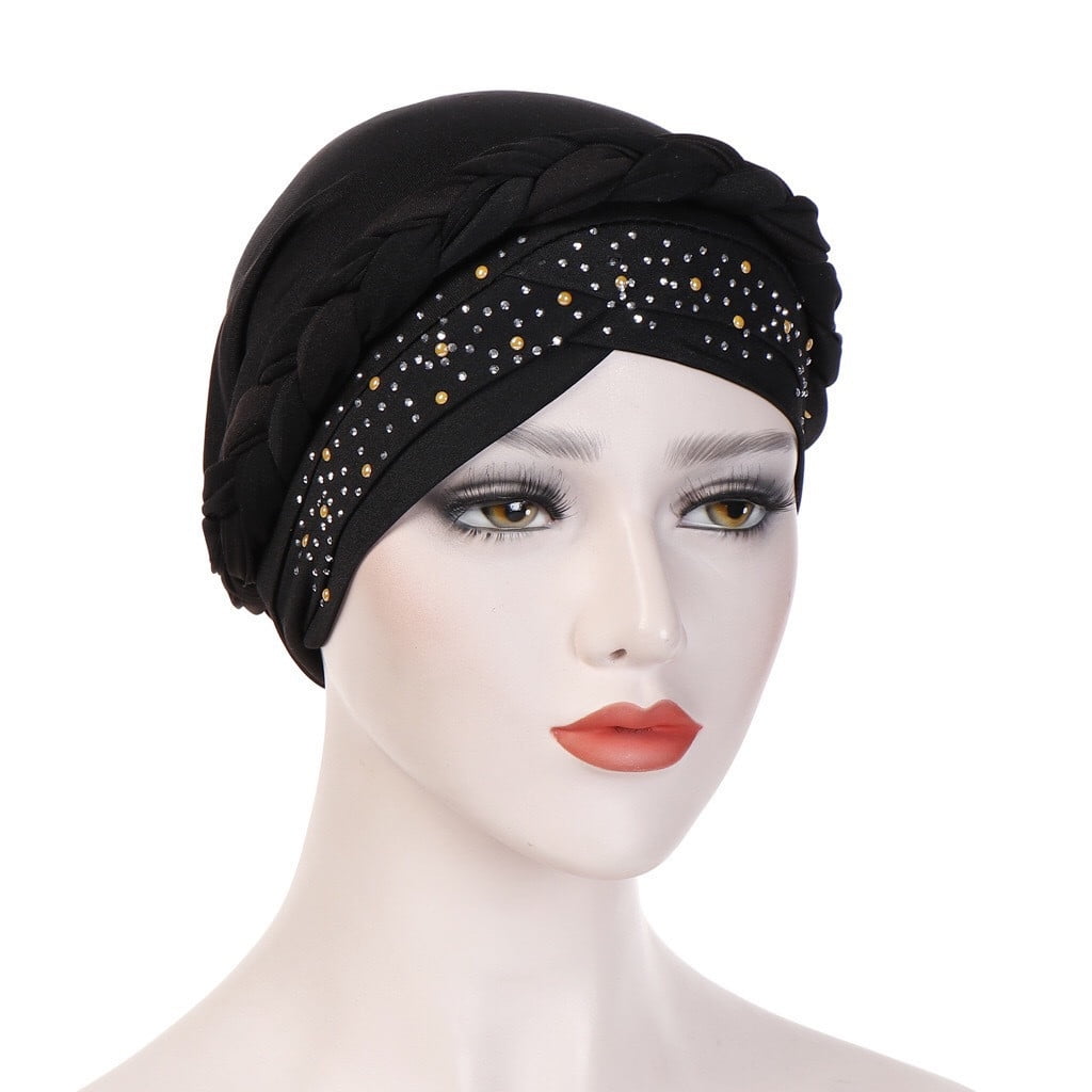 Herrnalise Women Muslim Frontal Cross Bonnet Hijab Turban Hat Chemo Cap ...