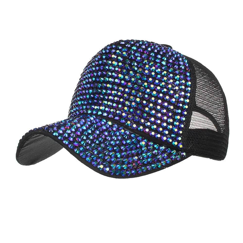 Herrnalise Women Rhinestone Hats Female Baseball Cap Bling Diamond Hat ...