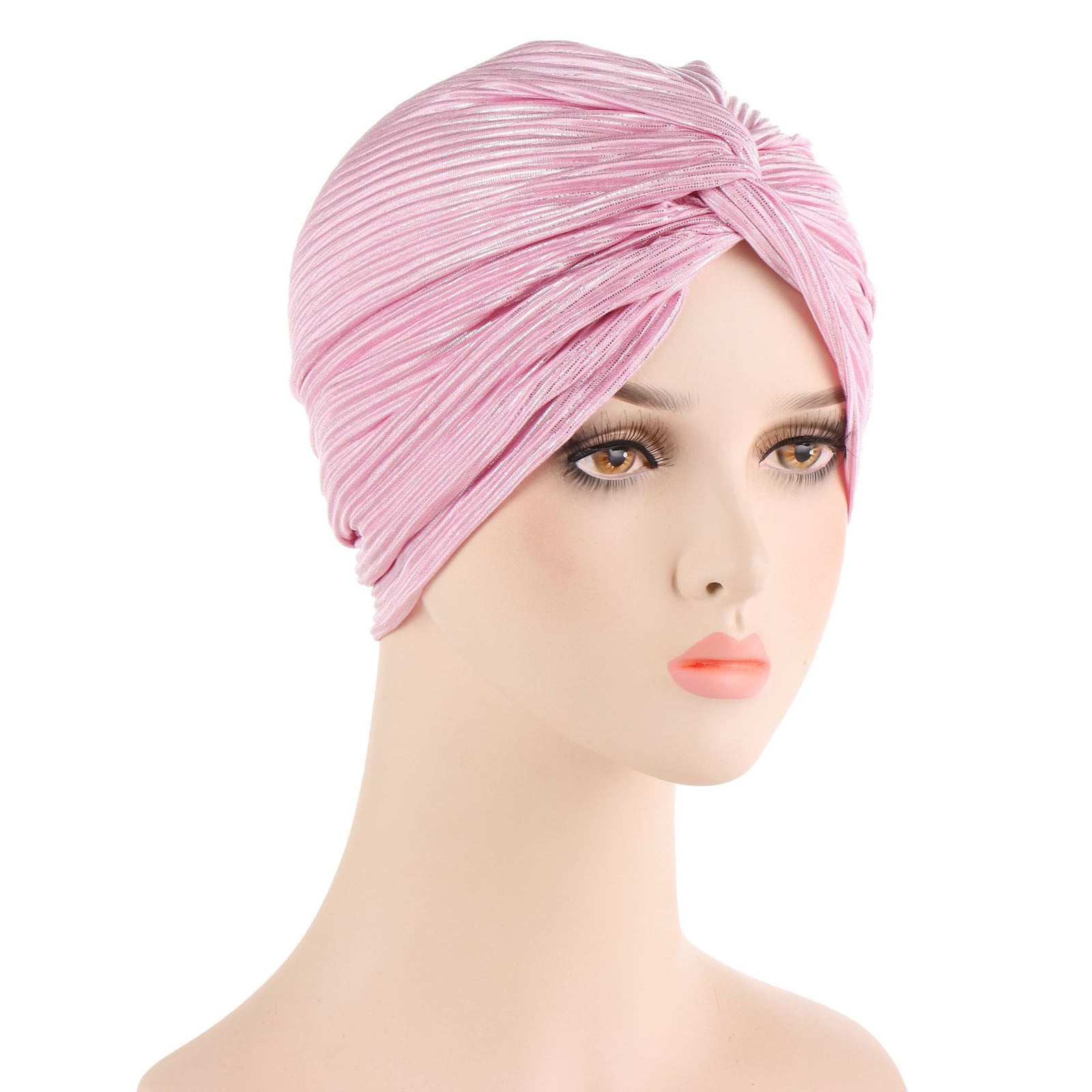 Holloyiver Women Solid India Muslim Ruffle Chemo Hat Headwear Head ...