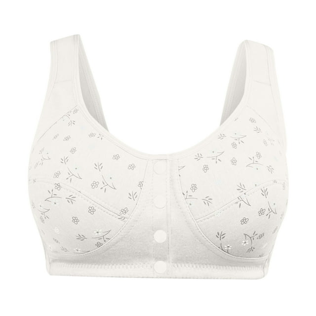 Herrnalise Women’s Cotton Wireless Bra Floral Front Button Closure ...