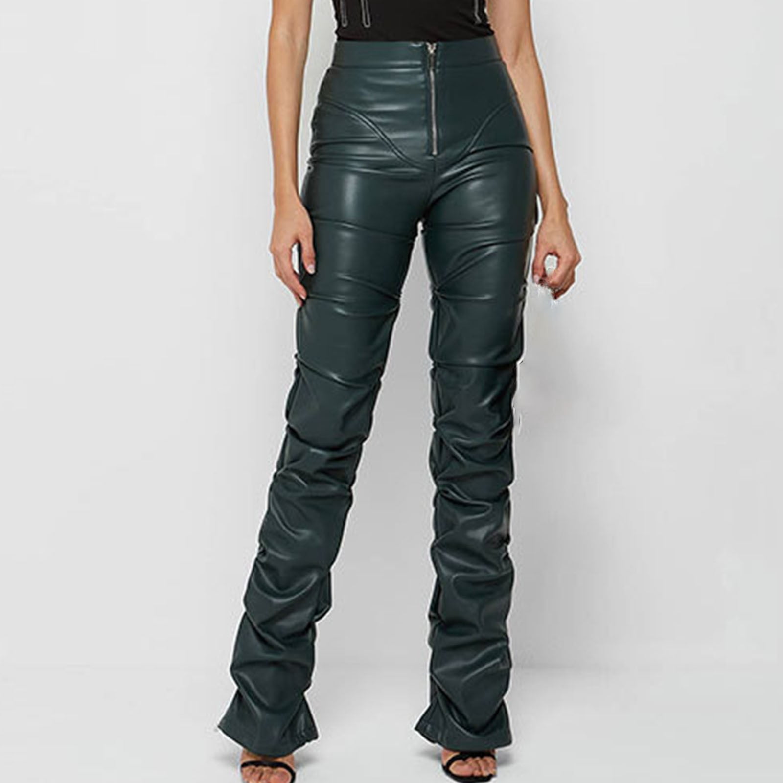 Herrnalise Women's Fashion Tight And Personalized Folded Half Zipper ...