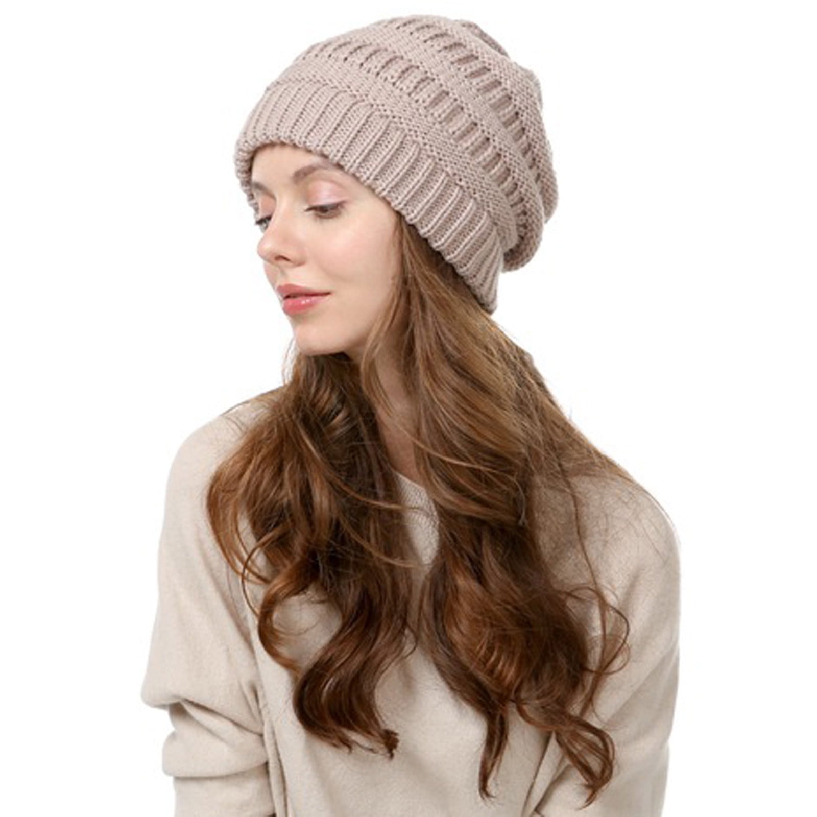 Herrnalise Women's Knit Beanie Hat for Ladies Fleece Line Ski Skull Cap ...