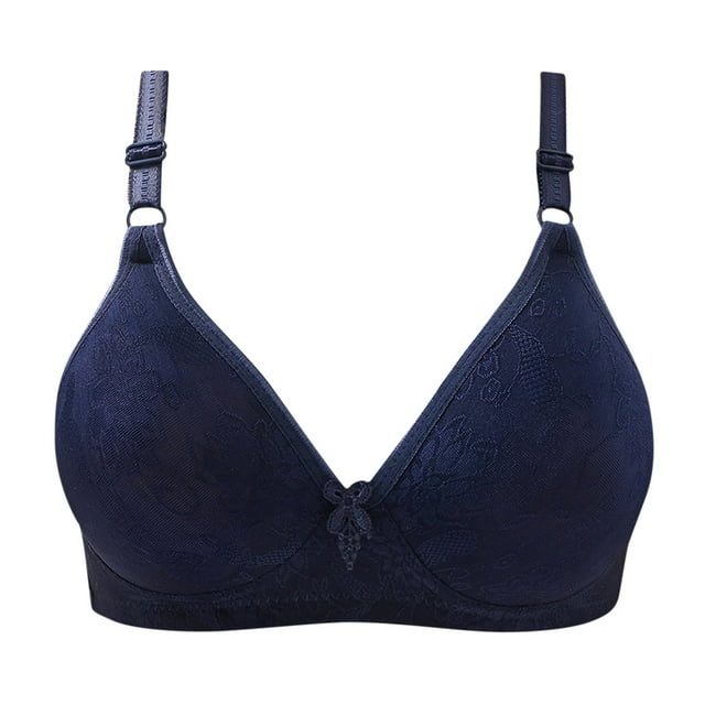 Herrnalise Women's Lace Edge Vertical Stripe Back Bra Padded Bra ...