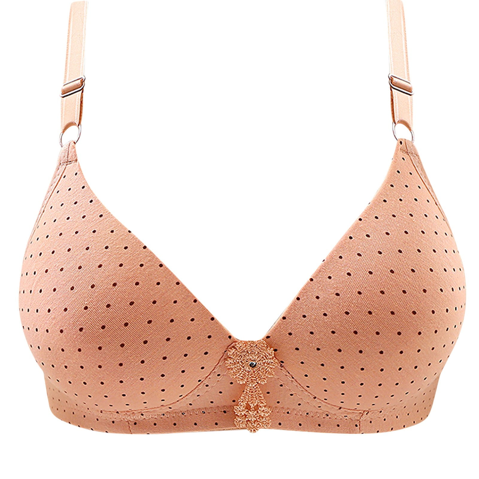 Holloyiver Women's Lace Edge Vertical Stripe Back Bra Padded Bra ...