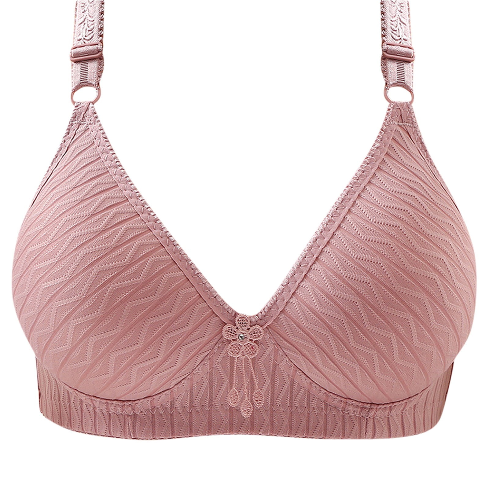 Holloyiver Women's Lace Edge Vertical Stripe Back Bra Padded Bra ...