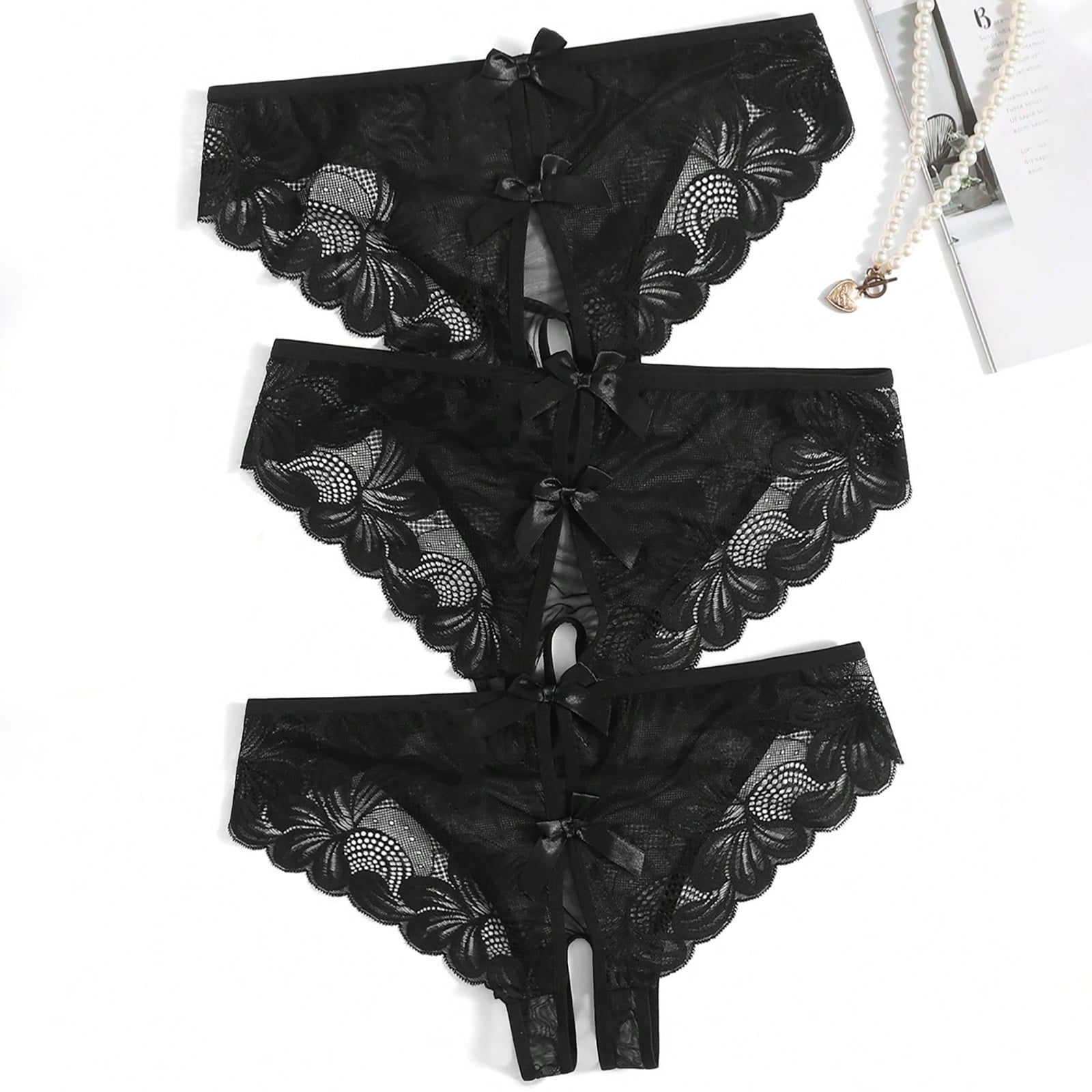 Herrnalise Women's Lingerie & Underwear Lace Mesh Briefs, Comfy ...