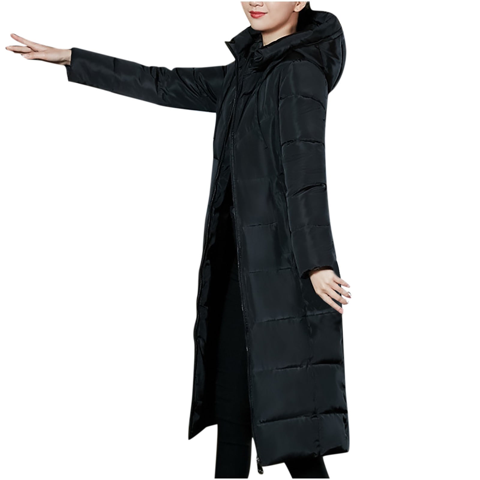 Herrnalise Women's Long Puffer Jacket Maxi Jackets Hooded Warm Winter ...