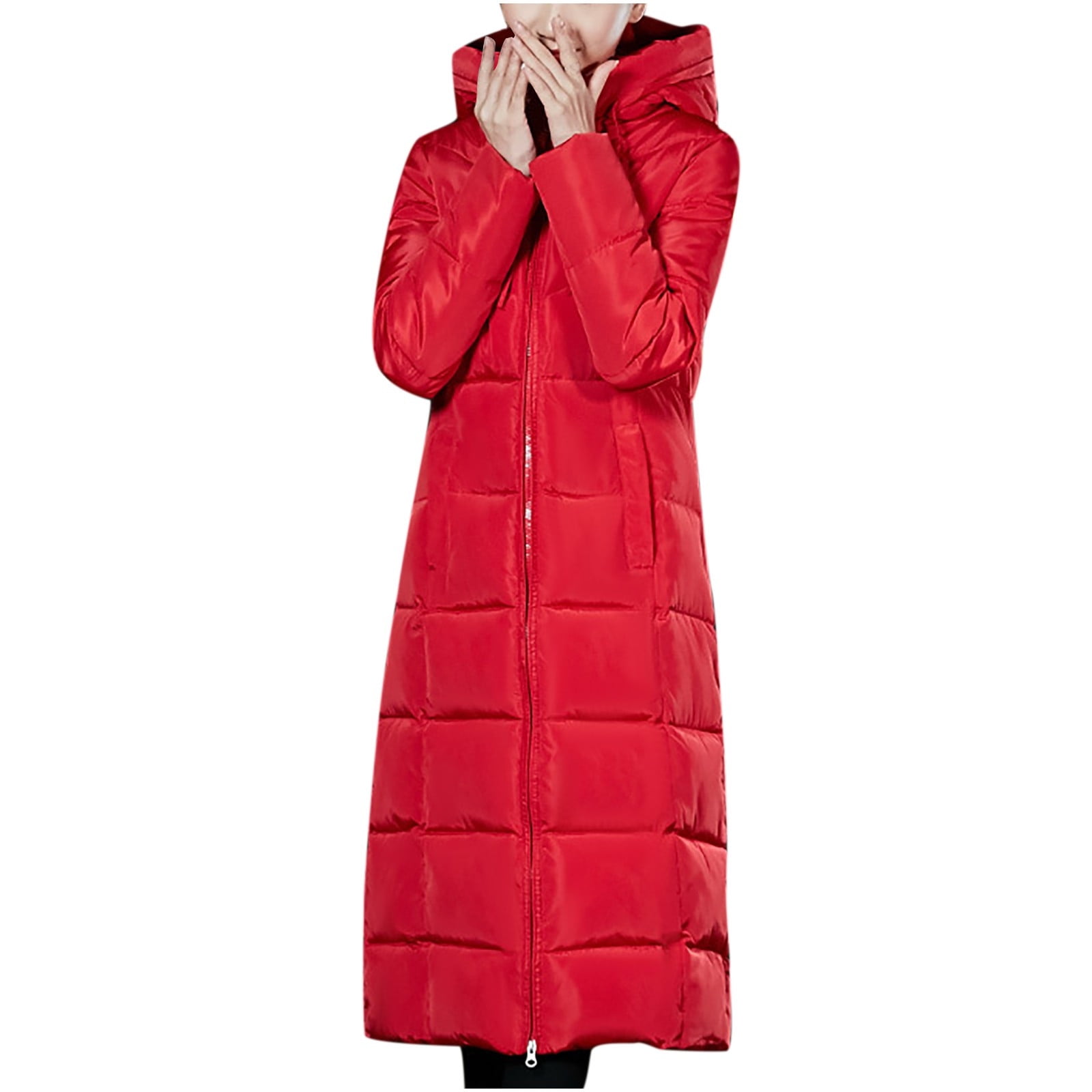 Herrnalise Women's Long Puffer Jacket Maxi Jackets Hooded Warm Winter ...