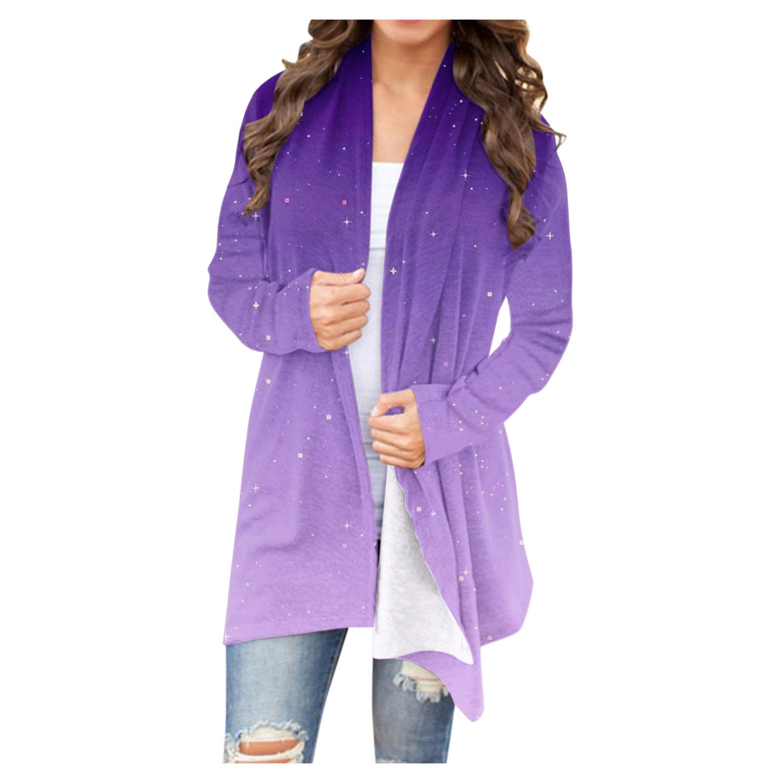 Herrnalise Women's Oversized Long Batwing Sleeve Cardigan Waffle Knit ...