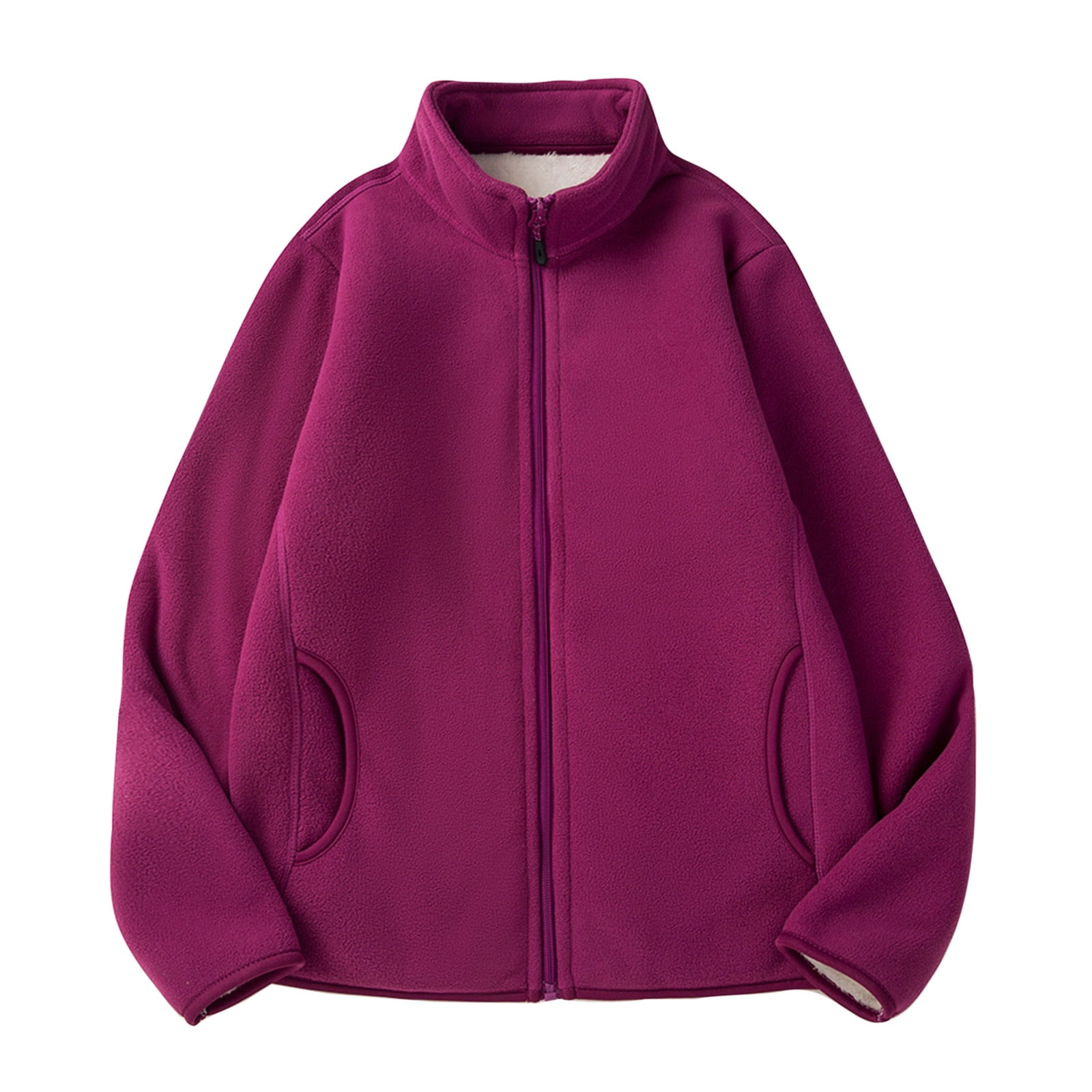 Herrnalise Women's Zip Up Fleece Jacket, Long Sleeve Warm Soft Polar ...