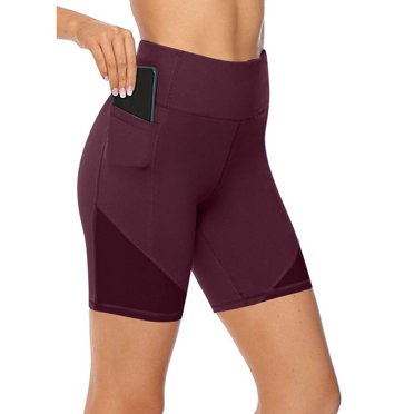 Womens Yoga Shorts Workout Active Running Shorts 2-in-1 Sports Shorts Yoga Gym Athletic with ...