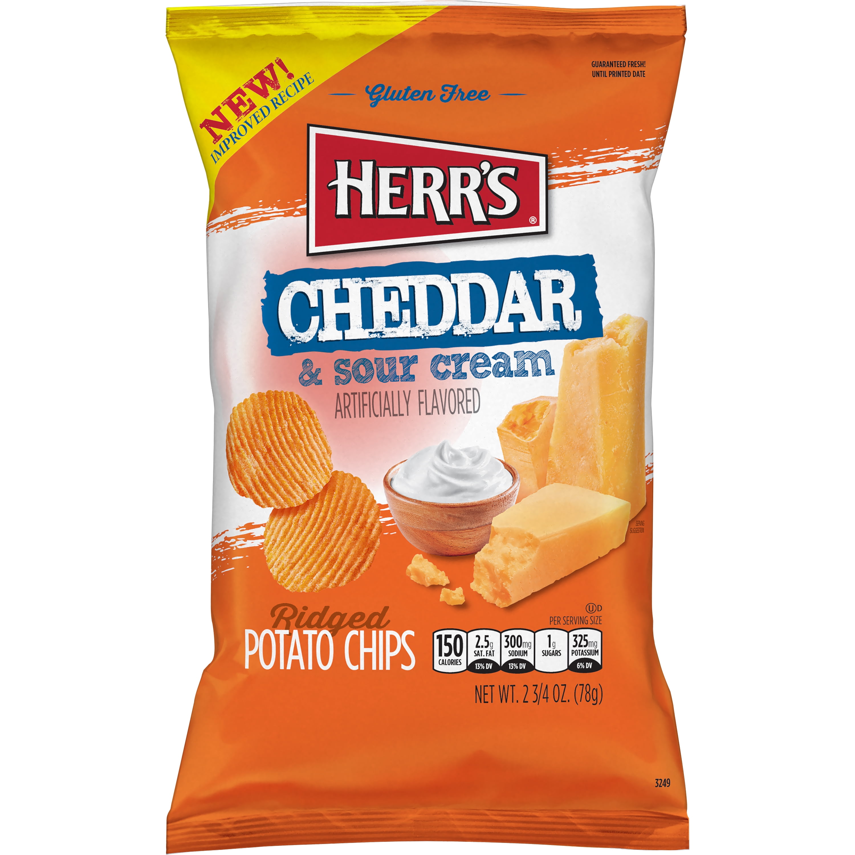 Herrs 2.75oz Cheddar & Sour Cream Ripples - Walmart.com