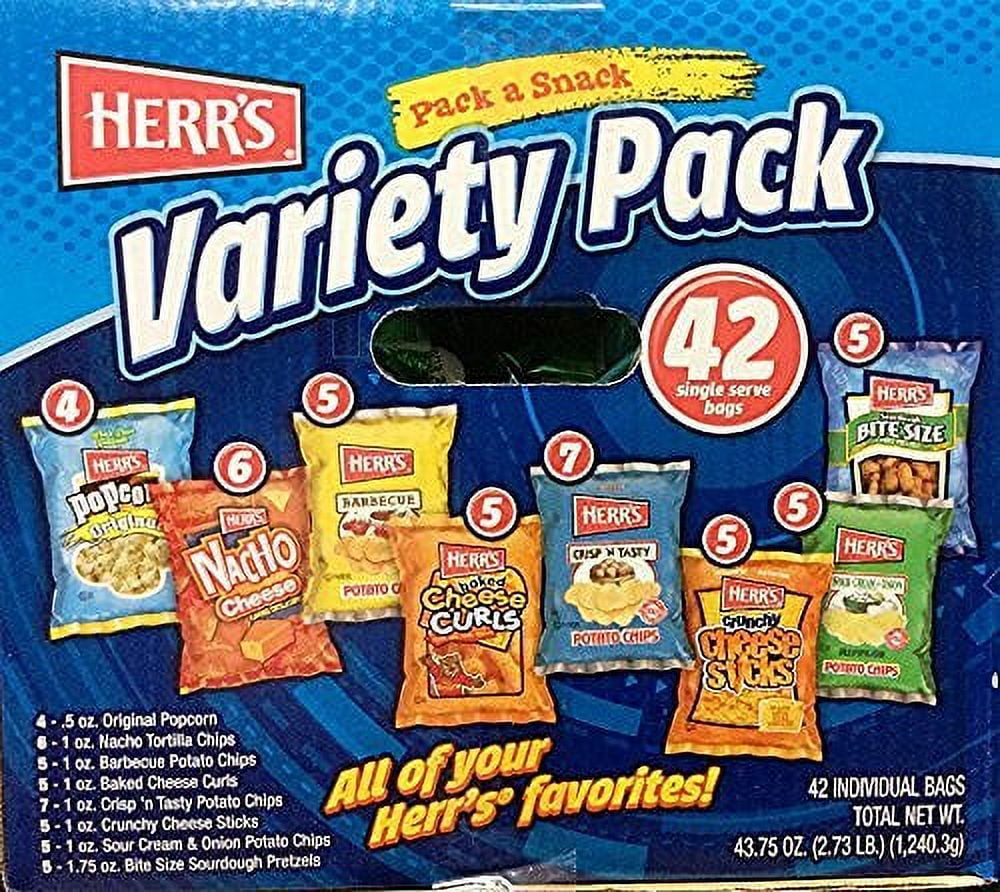 Herrs 42 - Variety Snack Packs, 43.75 Oz - Walmart.com