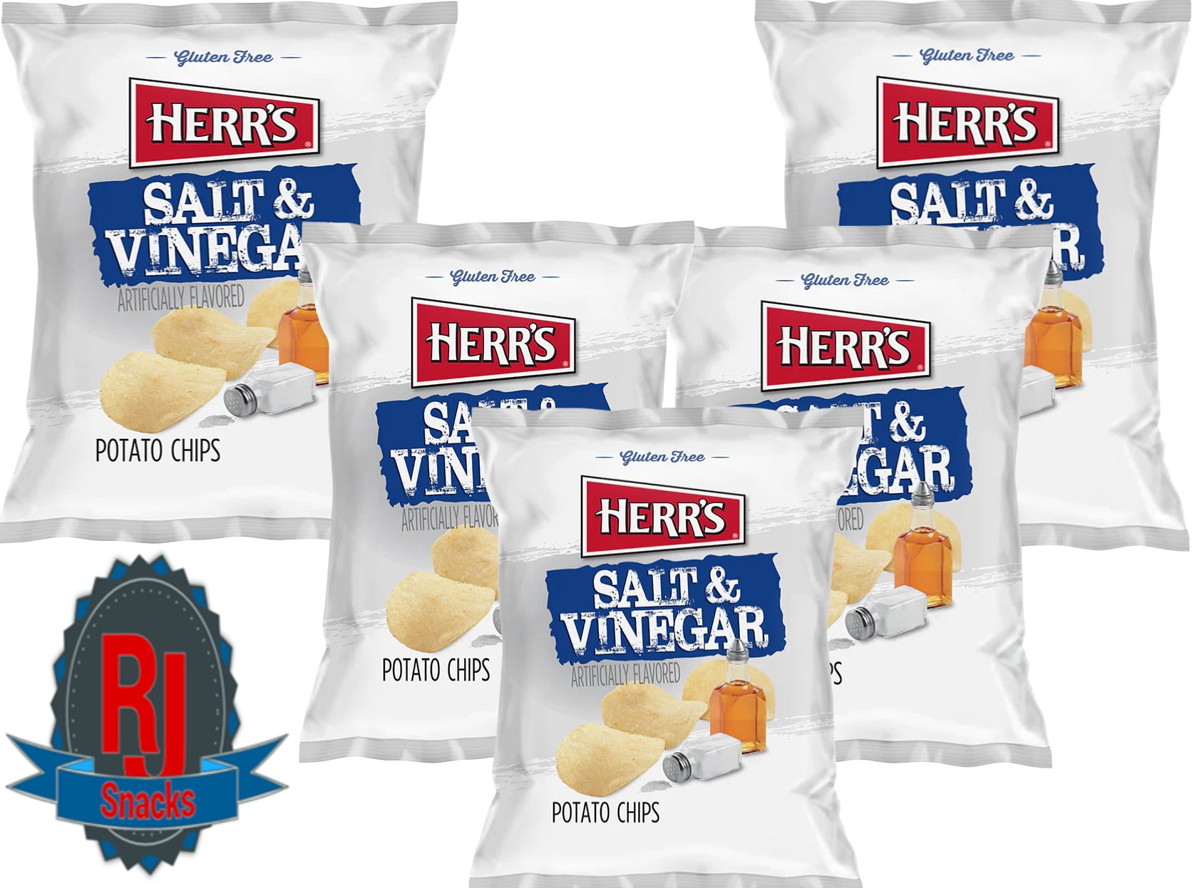 Herrs Salt and Vinegar Potato Chips, 2.5Oz (Curated by RJ Snacks Value ...