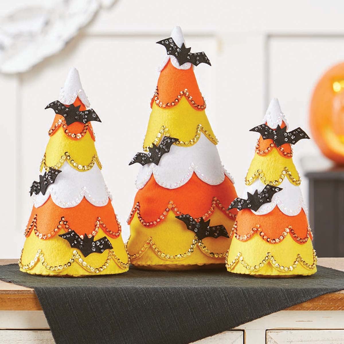 Herrschners® Candy Corn Trees Felt & Sequin Kit - Walmart.com