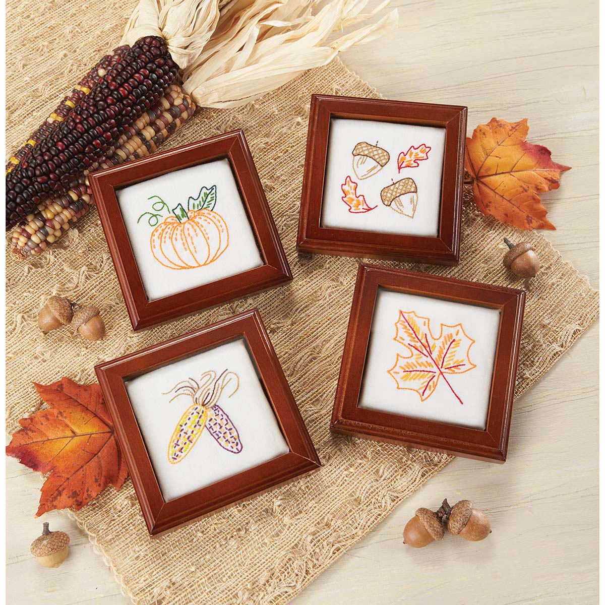 Herrschners® Classic Fall Coasters Stamped Embroidery Kit - Walmart.com