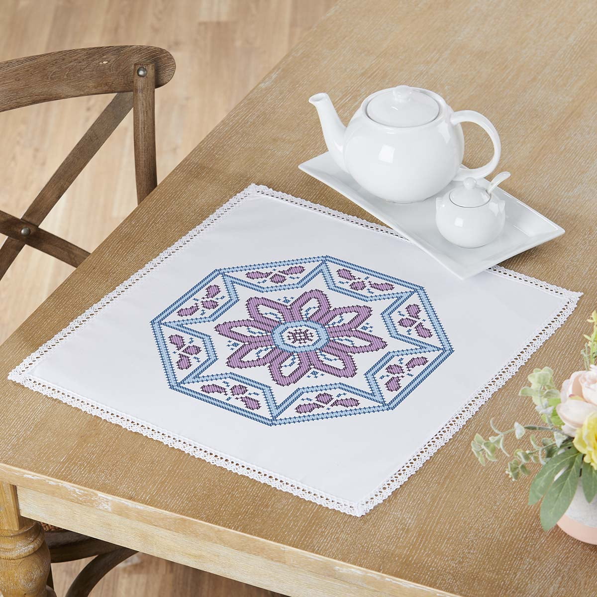 Herrschners® Daydreams Table Topper Stamped Cross-Stitch - Walmart.com