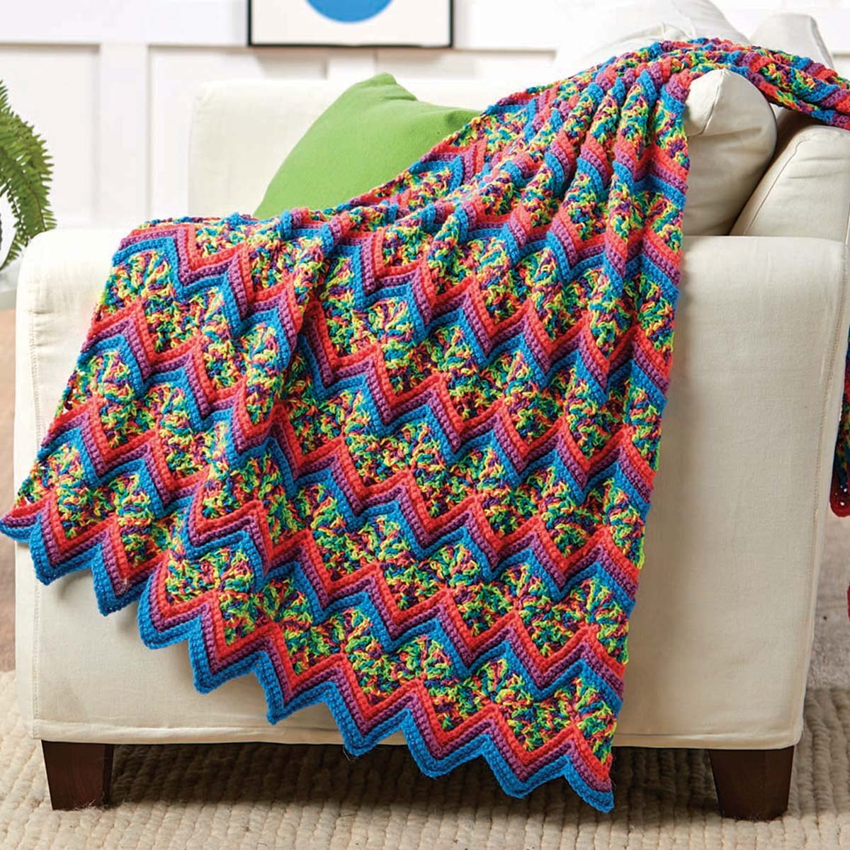 Herrschners® Glowwave Ripple Afghan Crochet Kit - Walmart.com