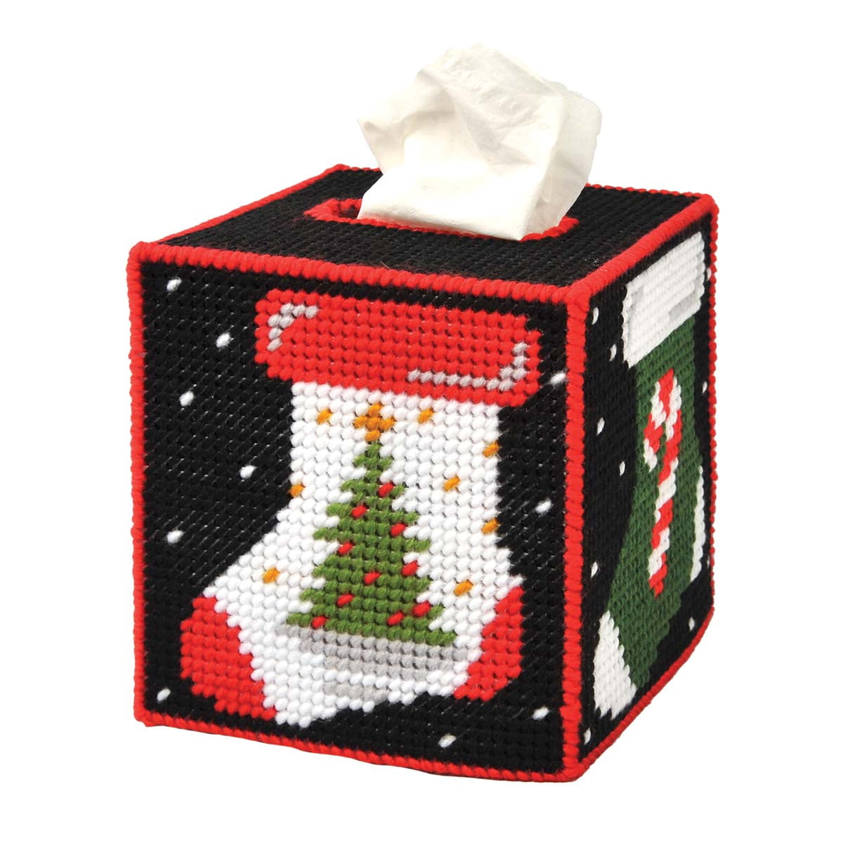 Herrschners® Hanging the Stockings Tissue Box Plastic Canvas Kit ...