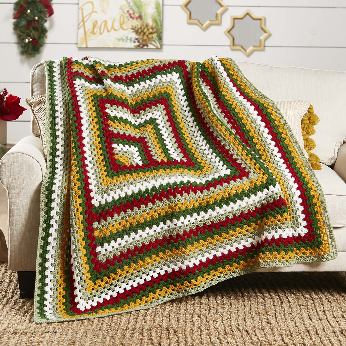 Herrschners® Holly Jolly Granny Afghan Crochet Kit - Walmart.com