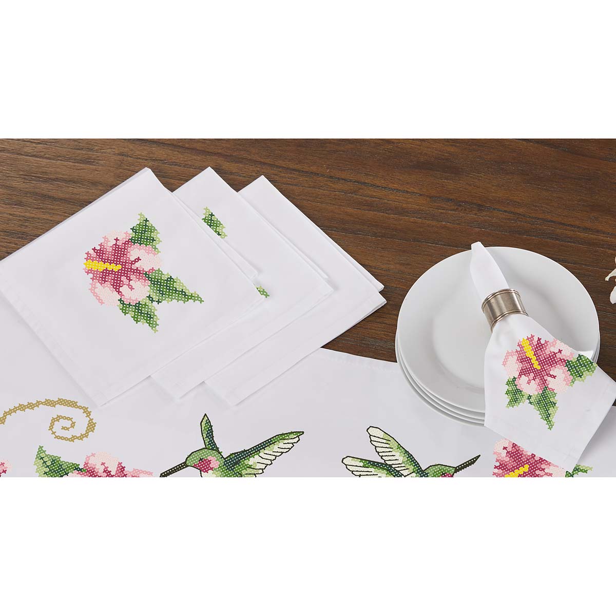 Herrschners® Hummingbird Napkins Stamped Cross-Stitch - Walmart.com
