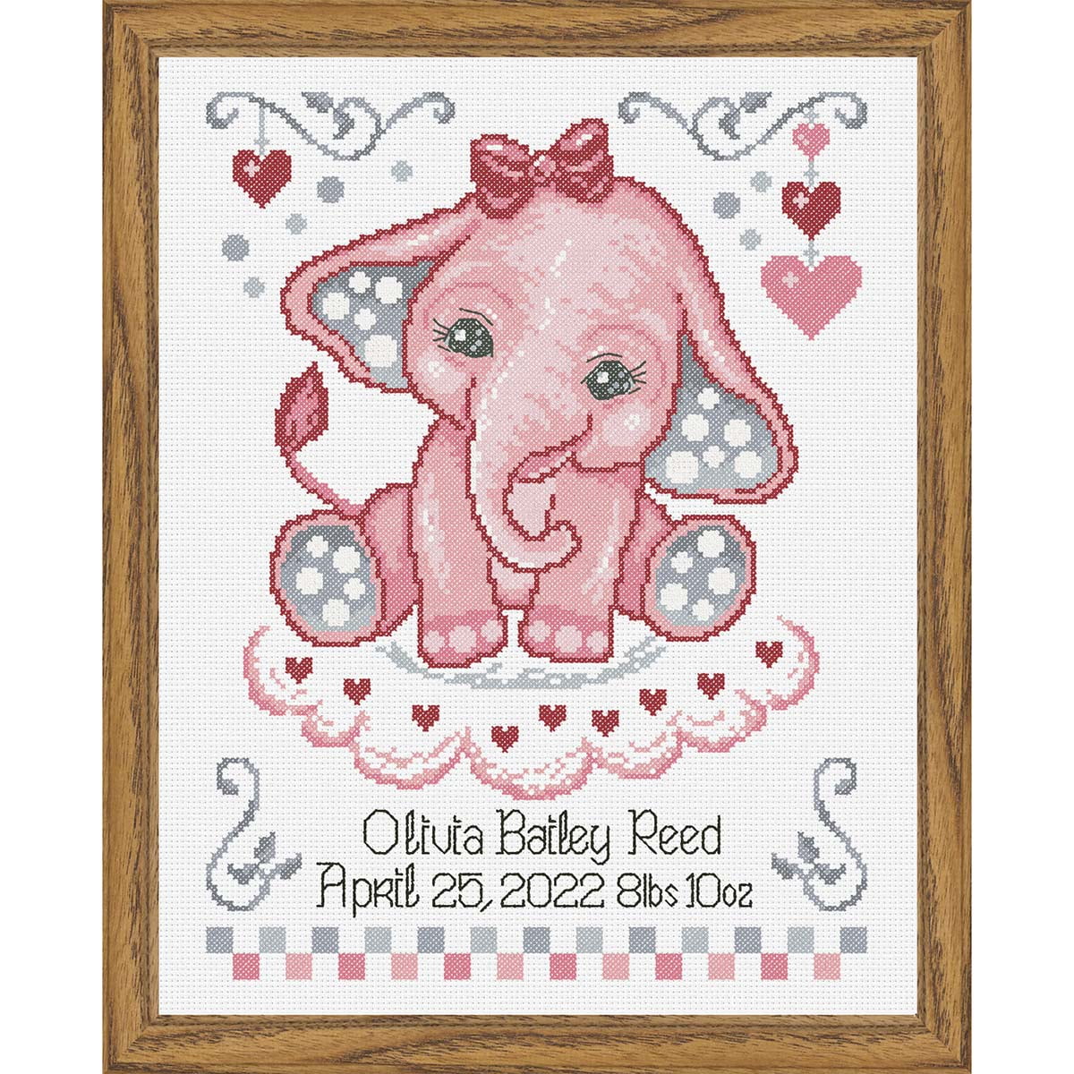 Herrschners Lovable Ellie Birth Record Counted Cross-Stitch Kit ...