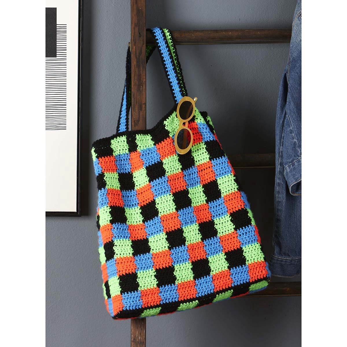 Herrschners® Neon Checkers Tote Crochet Kit - Walmart.com