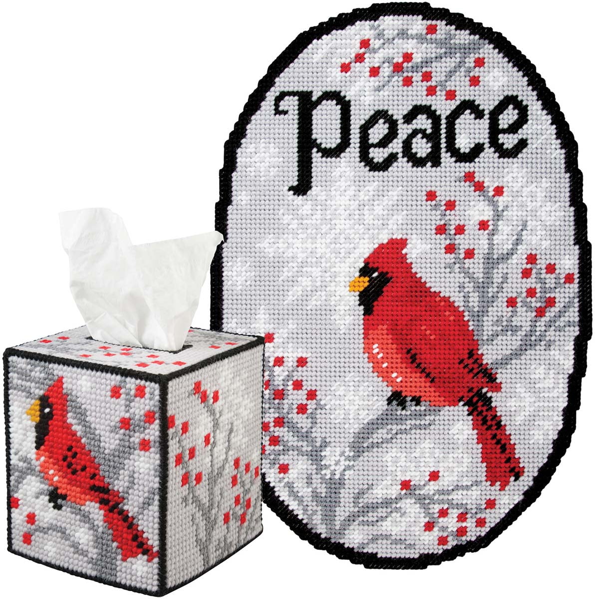 Herrschners® Peaceful Cardinal Wall Hanging & Tissue Box Set Plastic ...