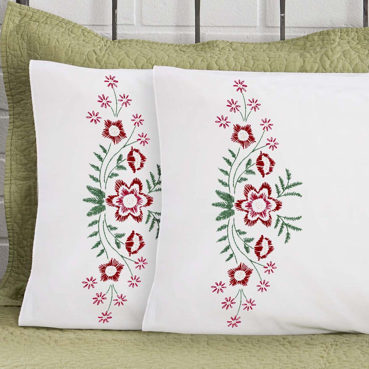 Herrschners® Penelope Pillowcase Pair Stamped Embroidery - Walmart.com