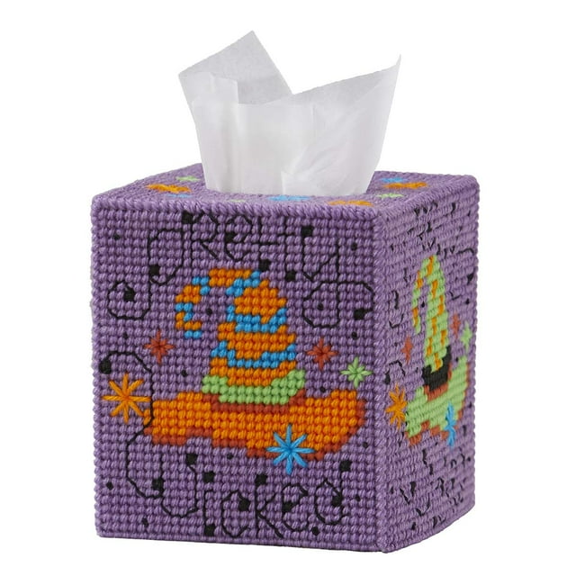 Herrschners® Pretty Wicked Tissue Box Plastic Canvas Kit - Walmart.com