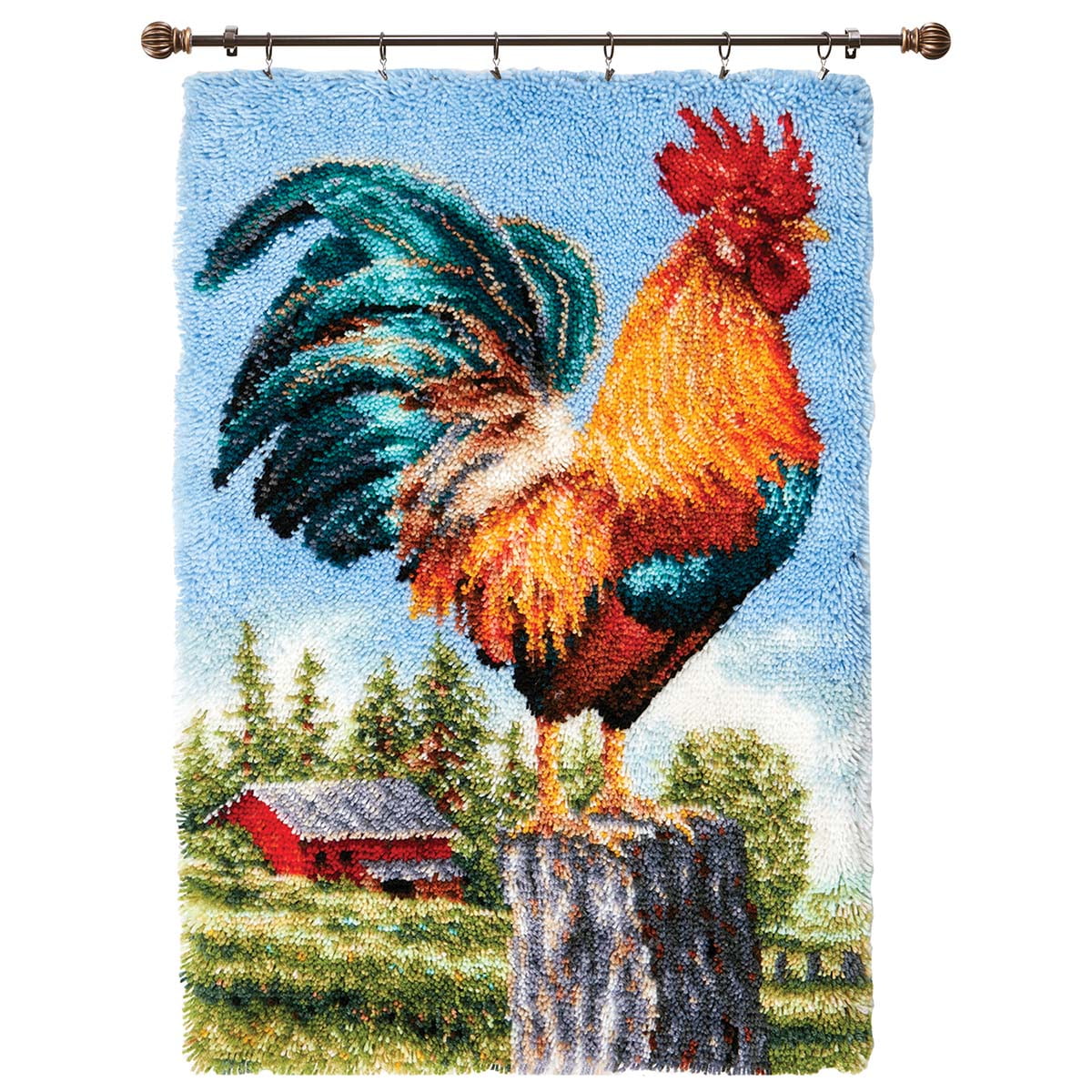 Herrschners® Proud Rooster Kit & Hanger Latch Hook Kit - Walmart.com