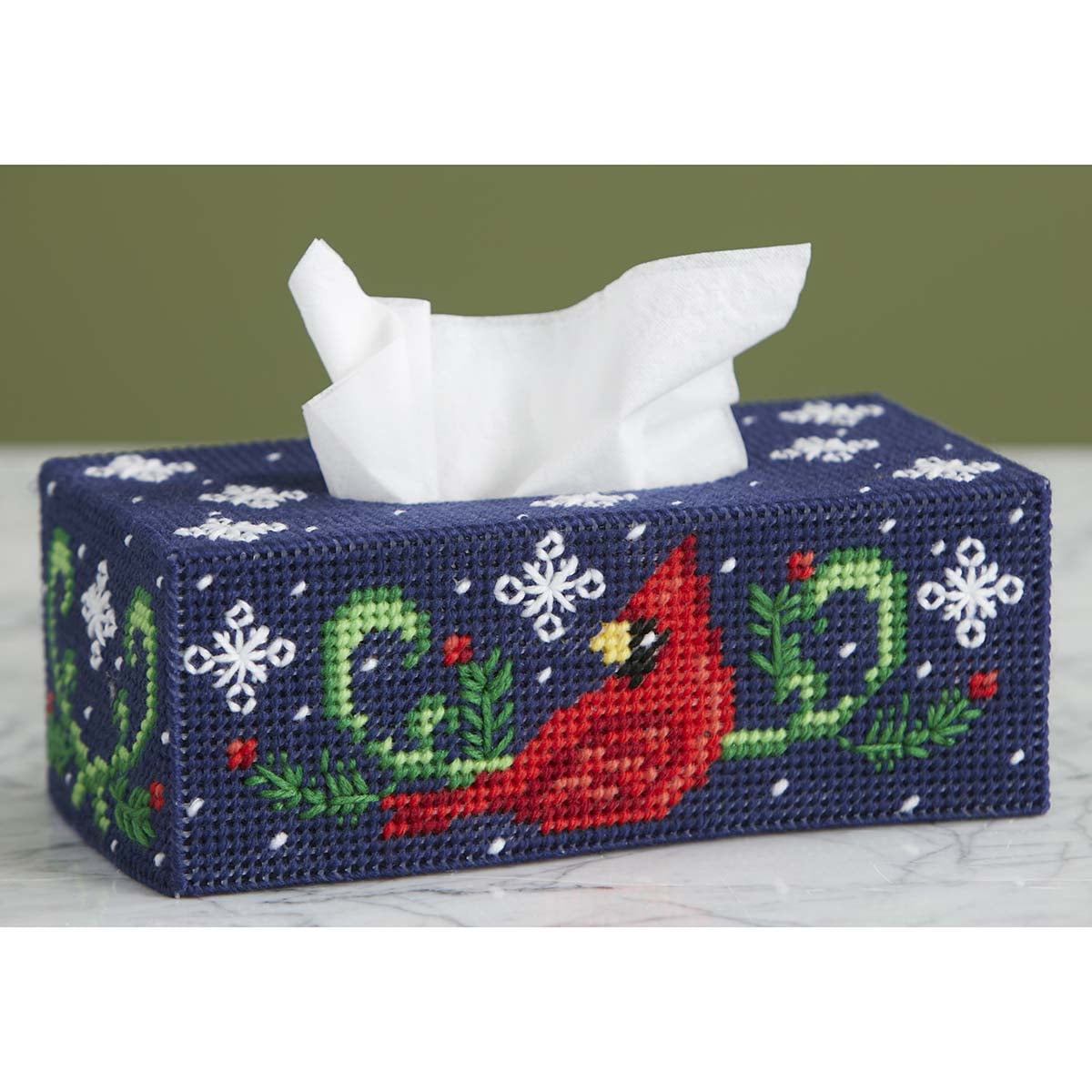 Herrschners® Snowy Cardinal Tissue Box Plastic Canvas Kit - Walmart.com