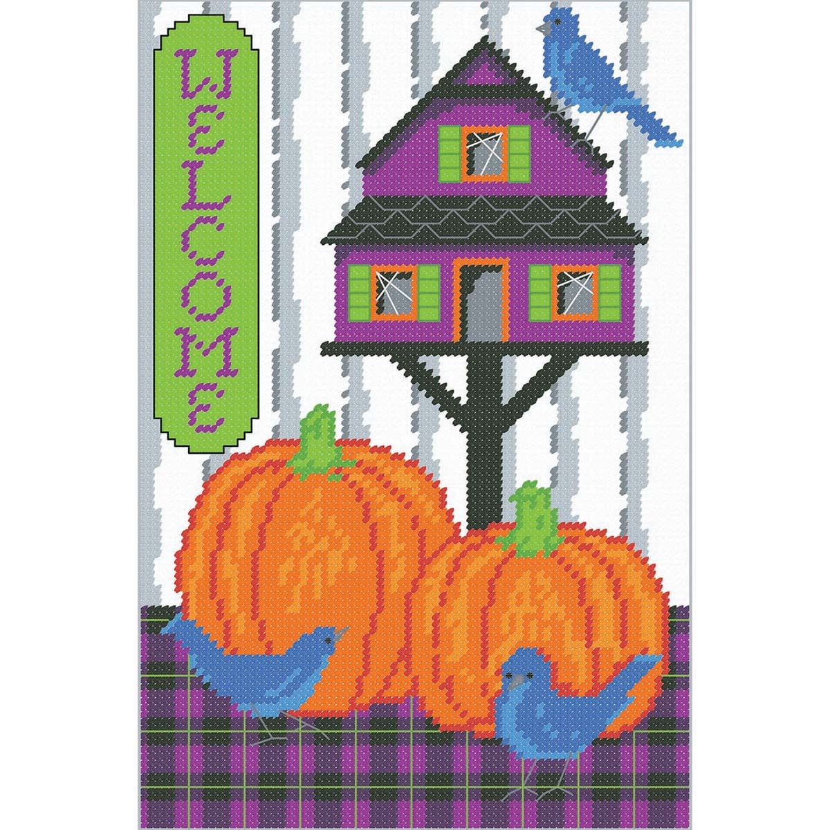 Herrschners® Spooky Visit Porch Flag - October Plastic Canvas - Walmart.com