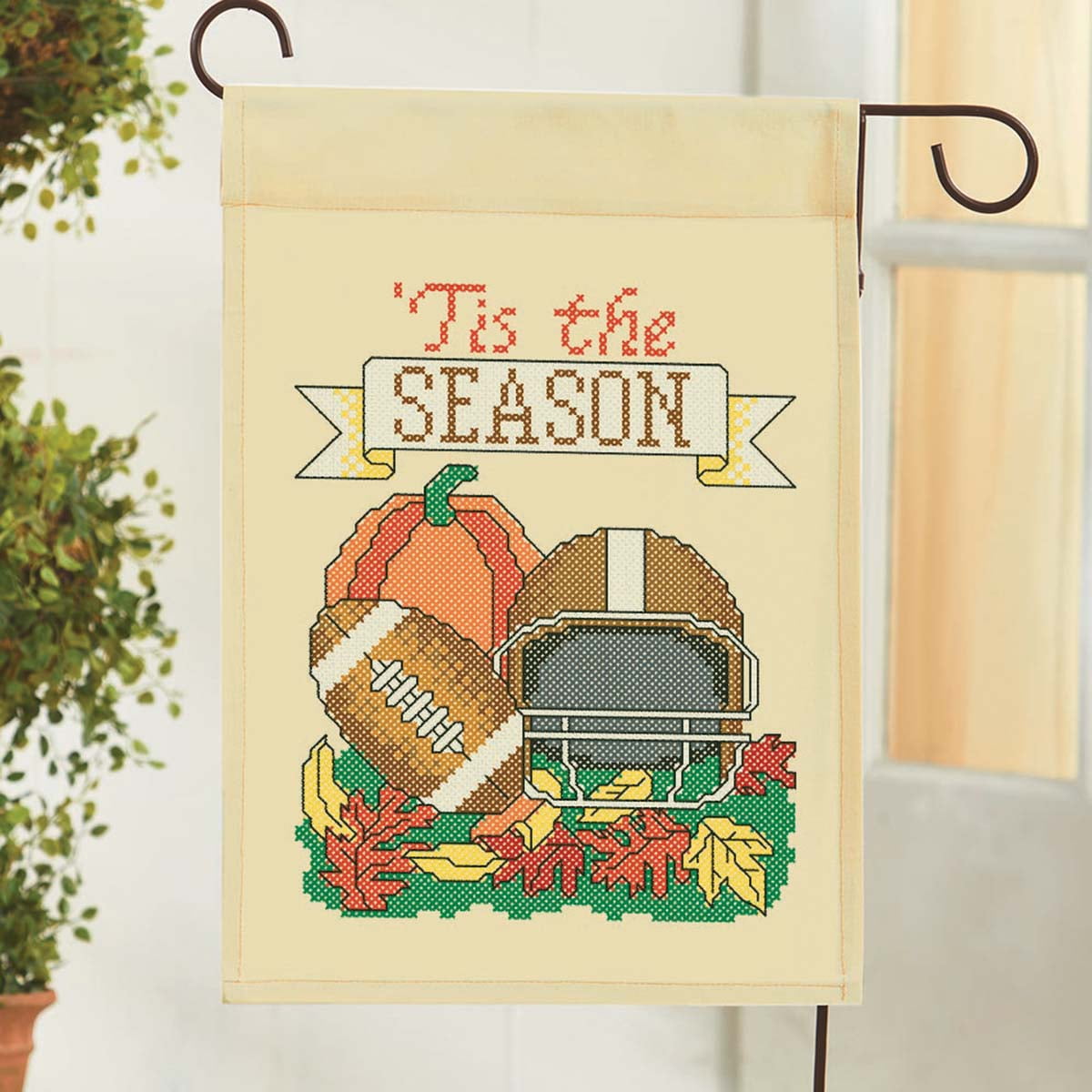 Herrschners® 'Tis the Season Porch Flag Stamped Cross-Stitch - Walmart.com