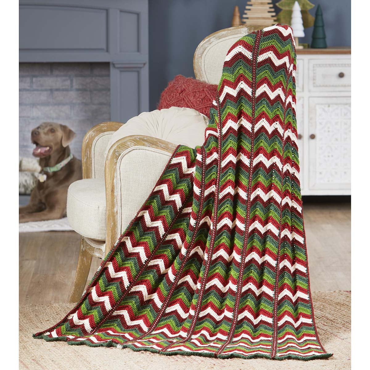 Herrschners® Yuletide Ripple Afghan Crochet Kit - Walmart.com