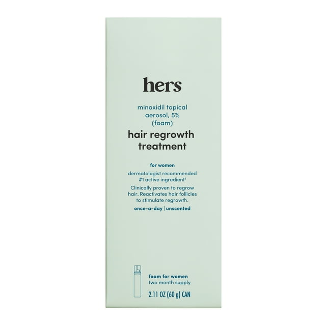 Hers Minoxidil 5% Hair Regrowth Foam - FDA Approved Topical Solution for Thicker, Fuller Hair ...