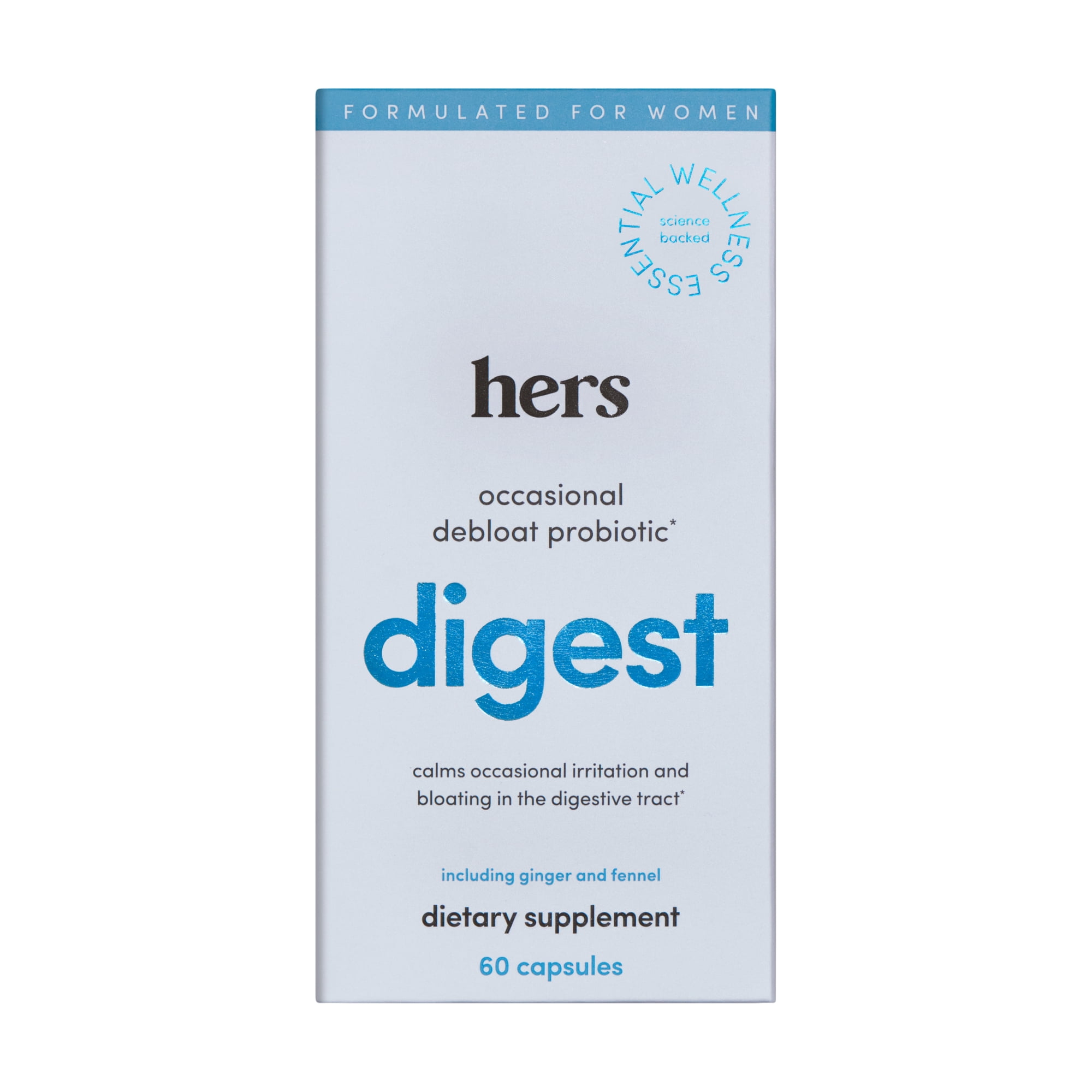 Hers Digest Debloat Feminine Probiotic Supplement, Digestion Support ...