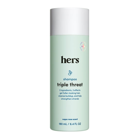 Hers Triple Threat Napa Rose Thickening Shampoo, Cleanses Scalp ...