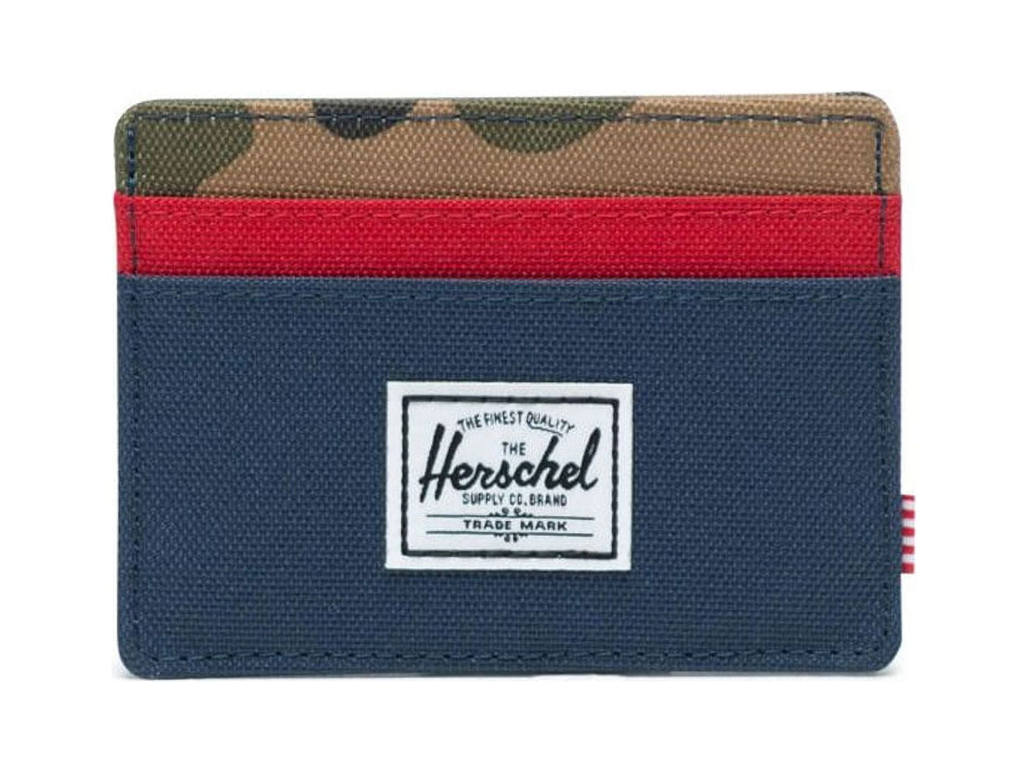 Herschel mens Charlie Rfid Card Case Wallet, Navy/Woodland Camo/Red ...