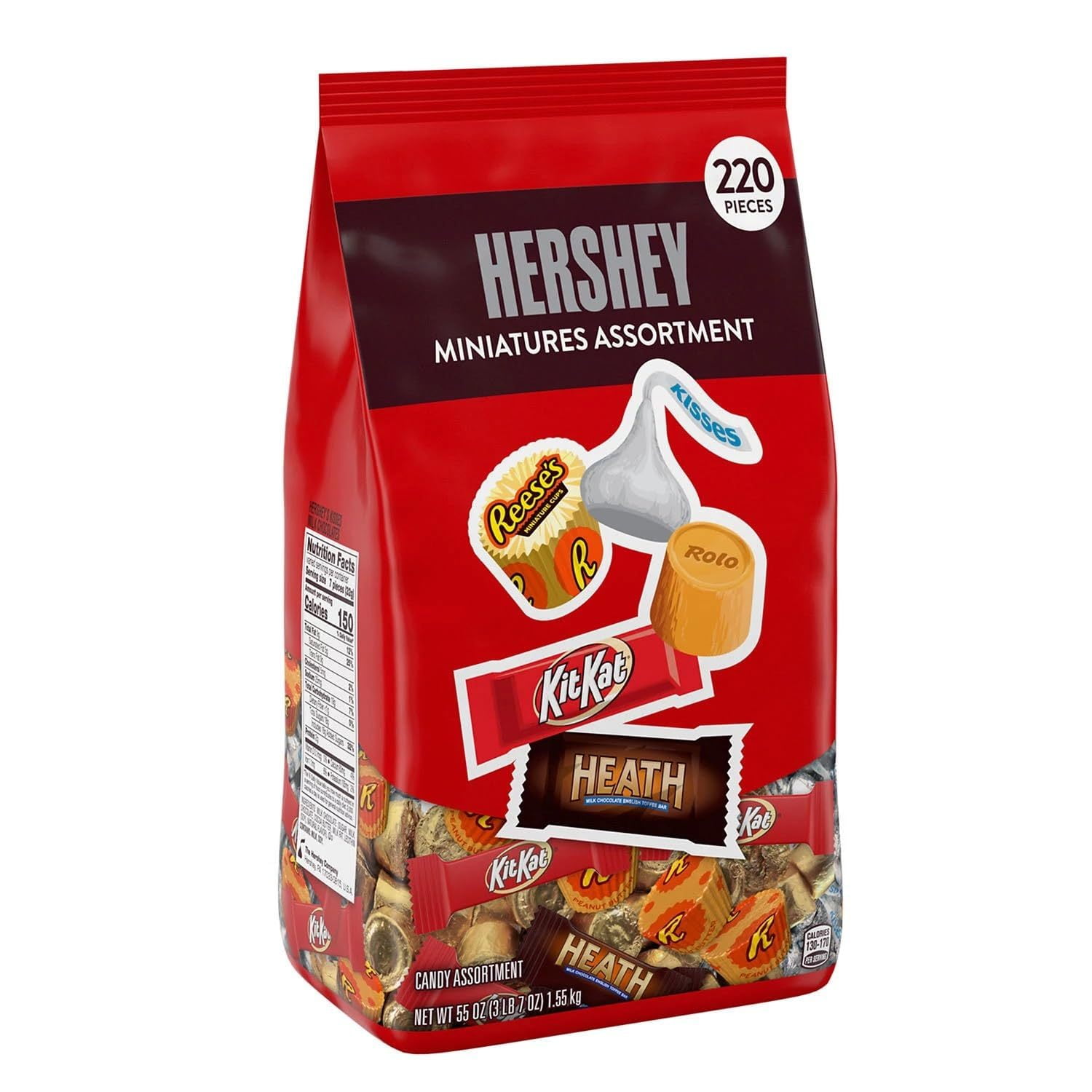 Hershey Assorted Chocolate Miniatures Candy, Individually Wrapped, Bulk ...