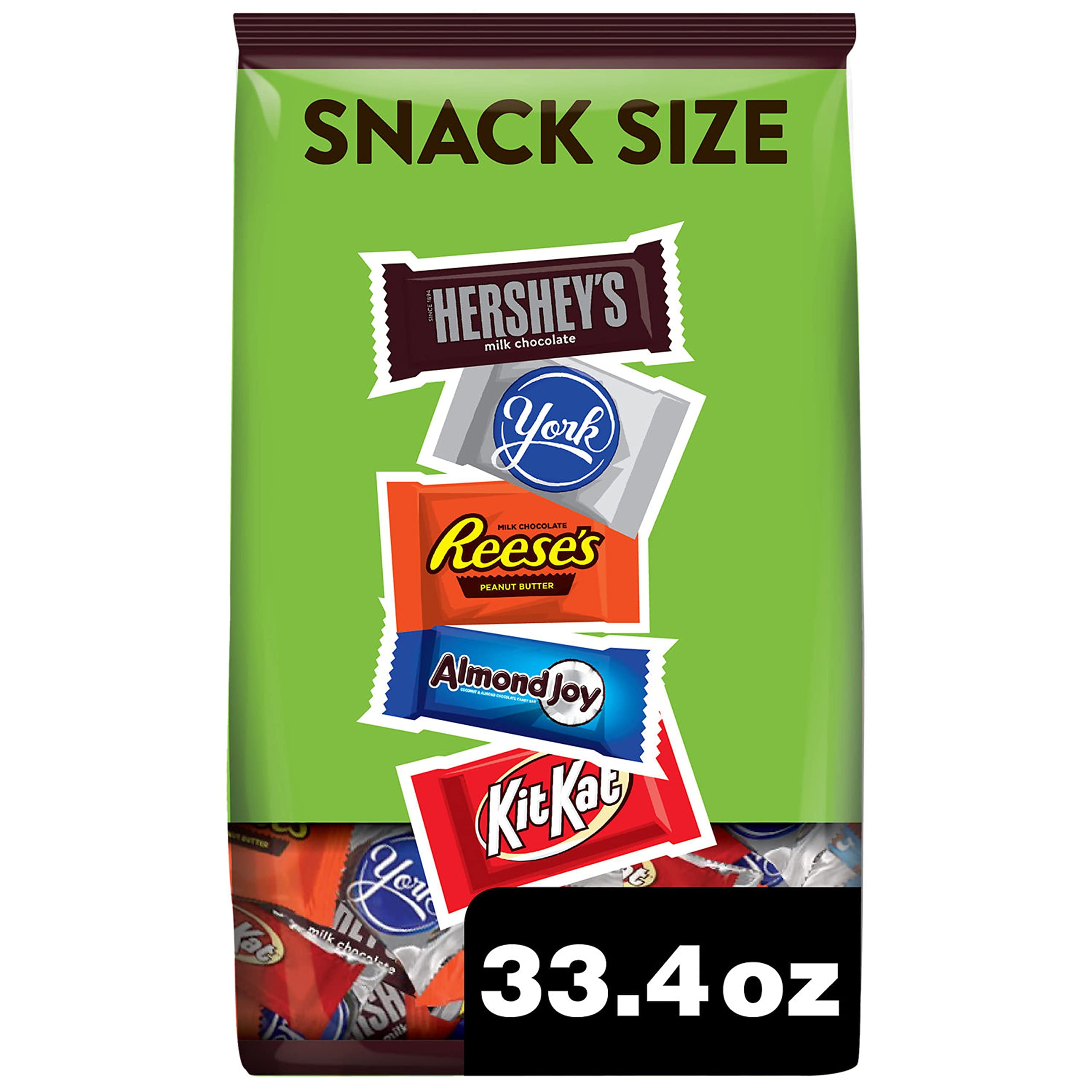 Hershey Assorted Chocolate Flavored Snack Size Candy Party Pack, 33.43 ...