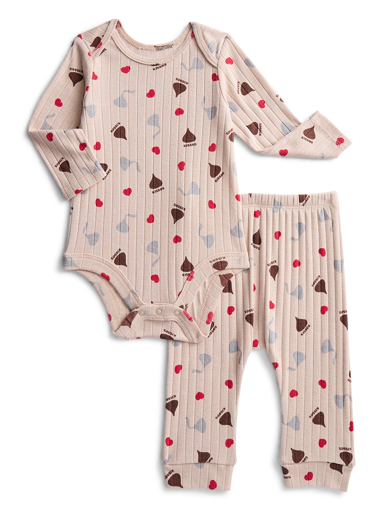 Hershey Kisses Baby Girls Valentine's Day Long Sleeve Bodysuit with ...