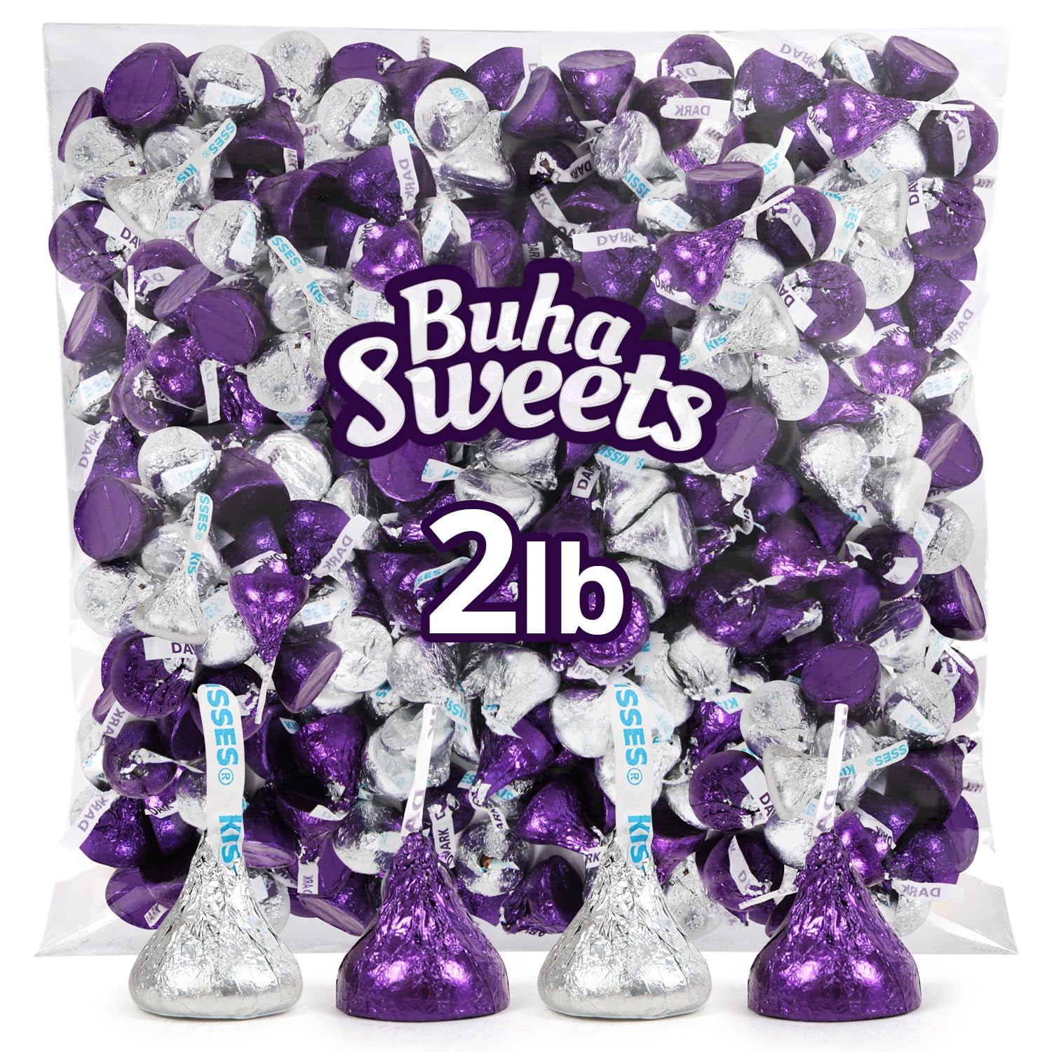 Hershey Bulk Milk & YYF14 Dark Chocolate Kisses Candy 2 Pound ...