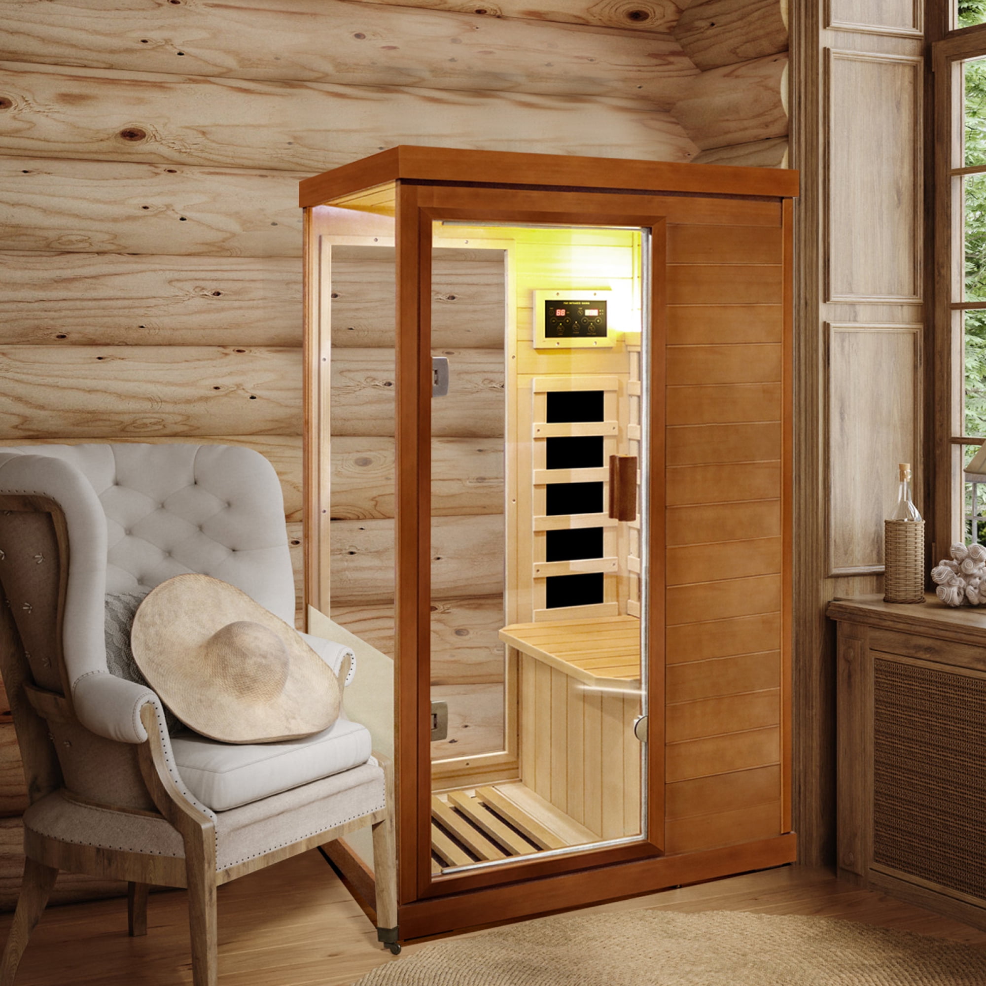 Hershey Home Personal Body Far-Infrared Small Wooden Sauna Room ...