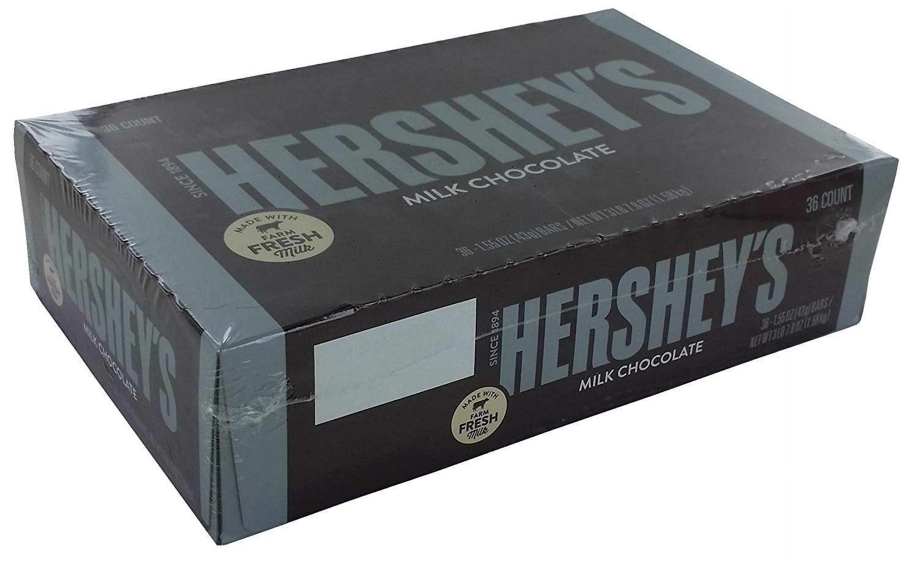 Hershey's, Milk Chocolate Candy Bar, 1.55 oz, 36/Box - Walmart.com