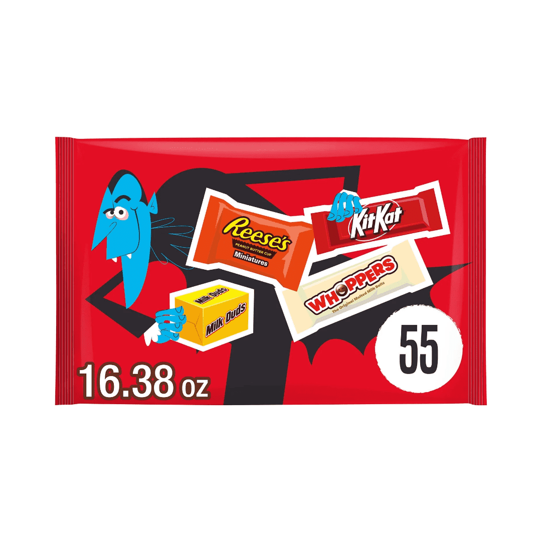 Hershey Miniatures Assorted Flavored Halloween Candy, Bag 16.38 oz, 55 ...